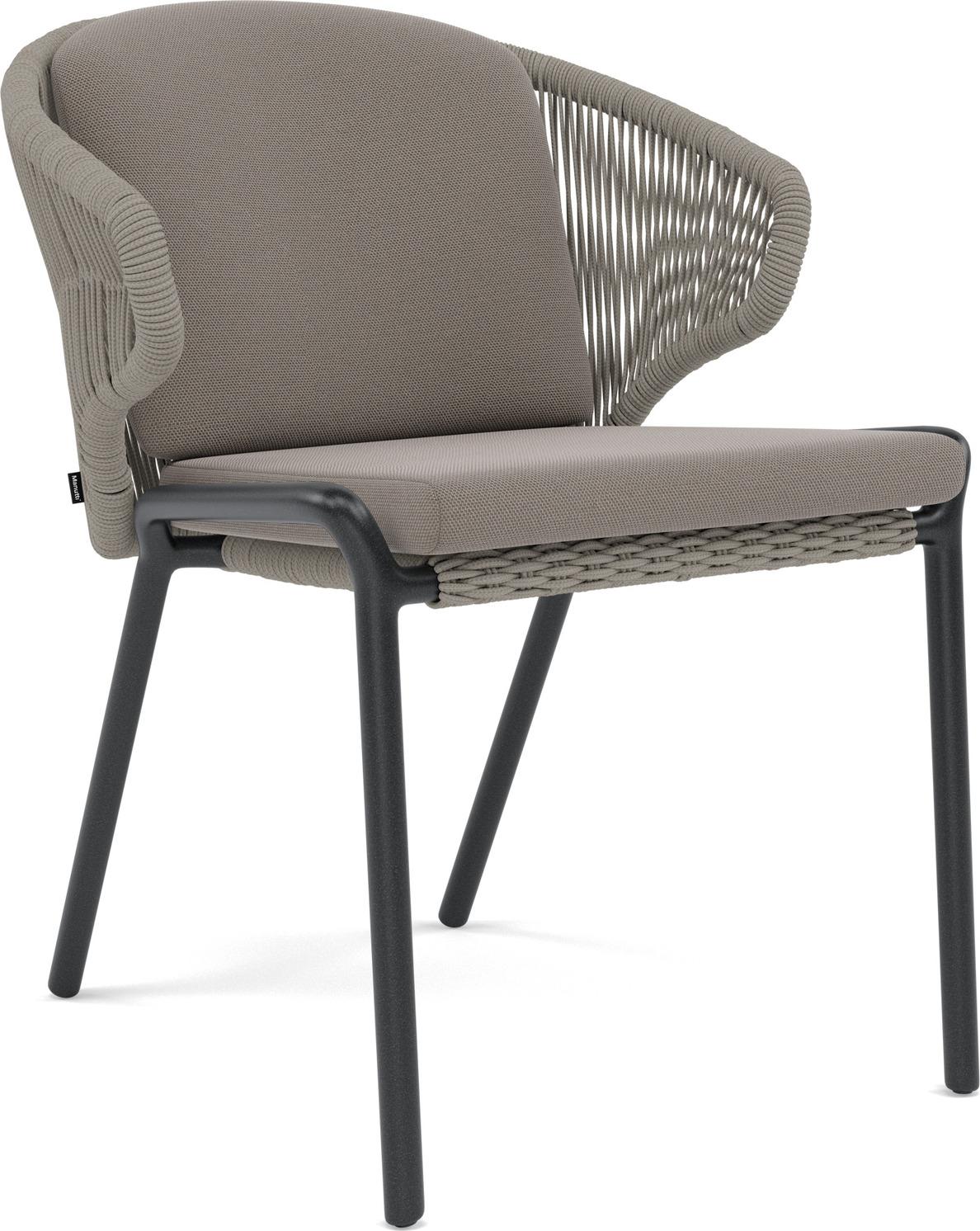 Buiten eettafel stoel Radoc - lava - touw bronze | Manutti
