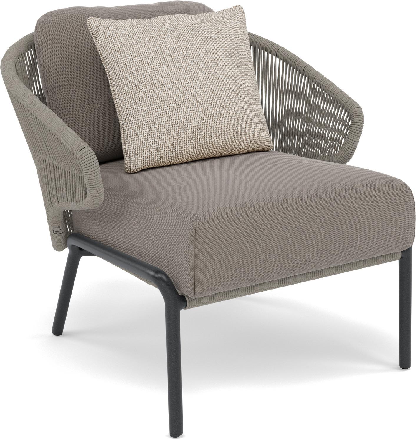 Outdoor-Lounge Sessel Radoc - lava - Seil bronze | Manutti